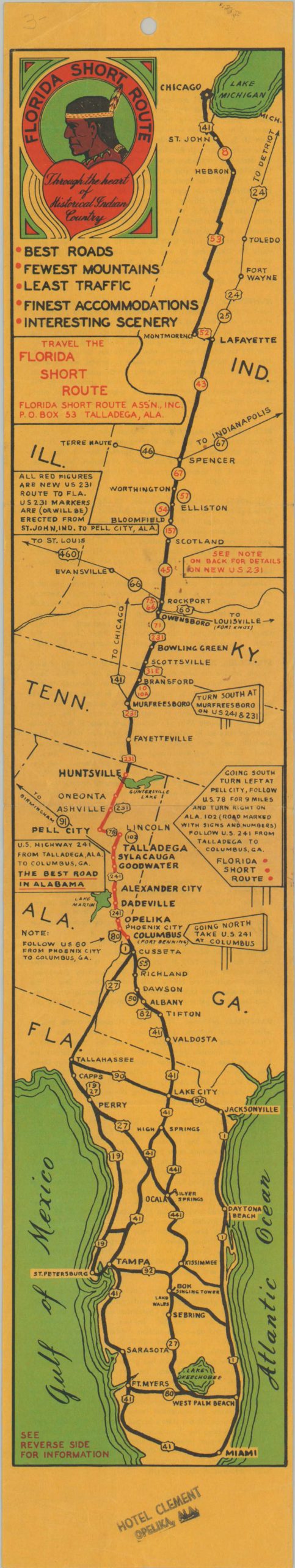 Florida Short Route Through the Heart of Historical Indian Country - Curtis Wright Maps