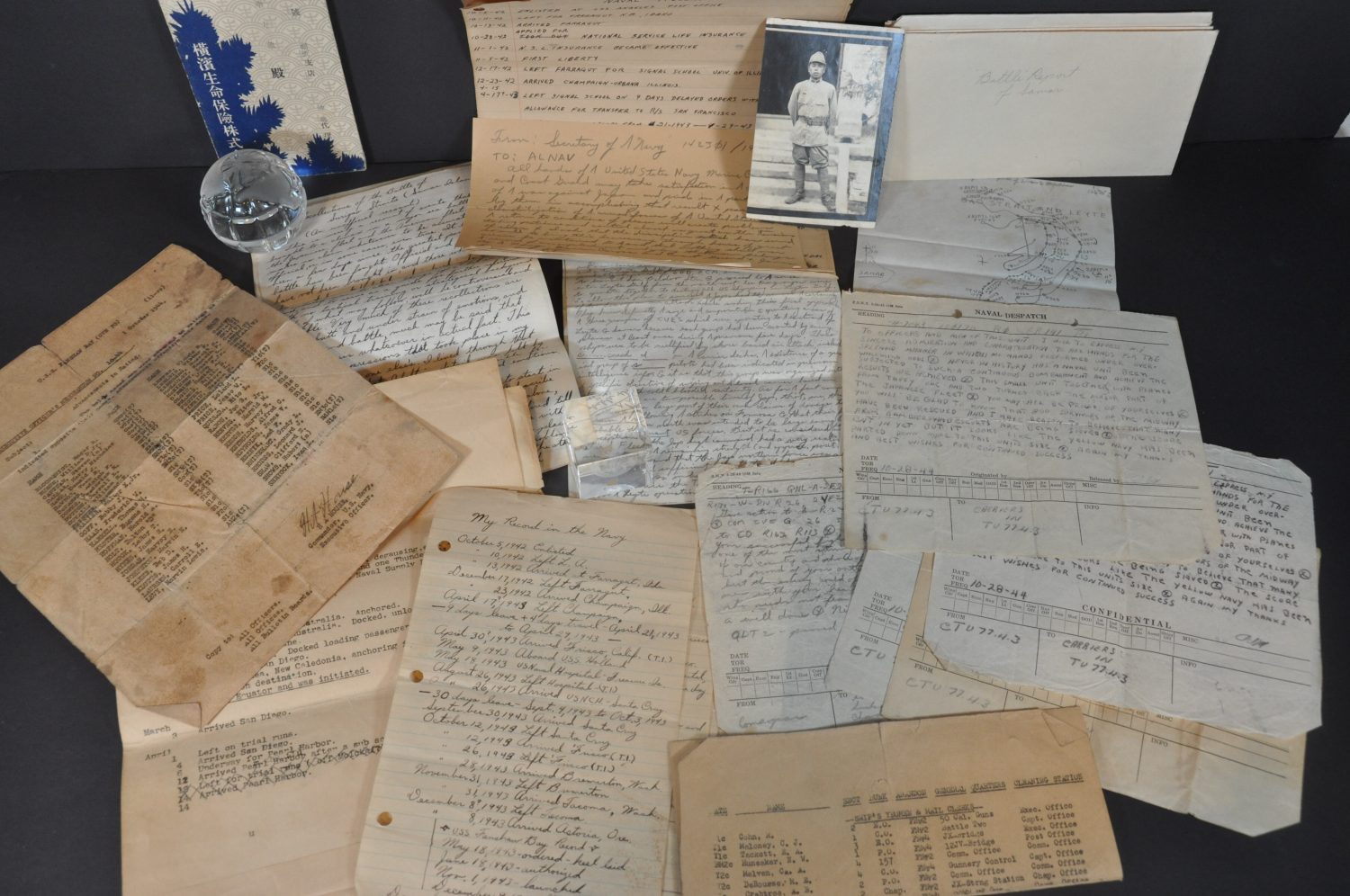 [Account and Manuscript Map of the Battle off Samar] - Curtis Wright Maps