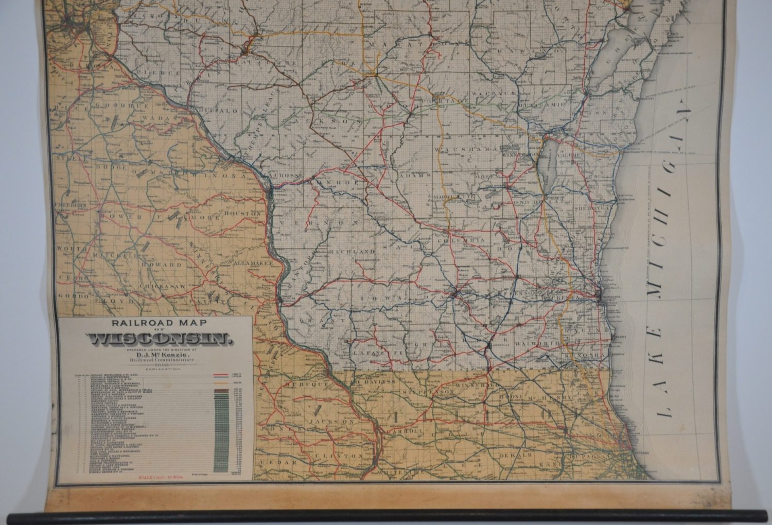 Railroad Map of Wisconsin - Curtis Wright Maps