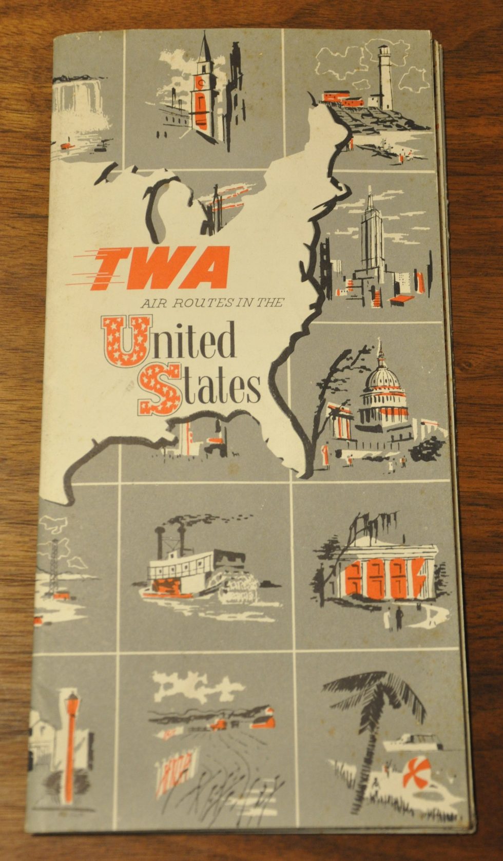 TWA Air Routes in the United States | Curtis Wright Maps