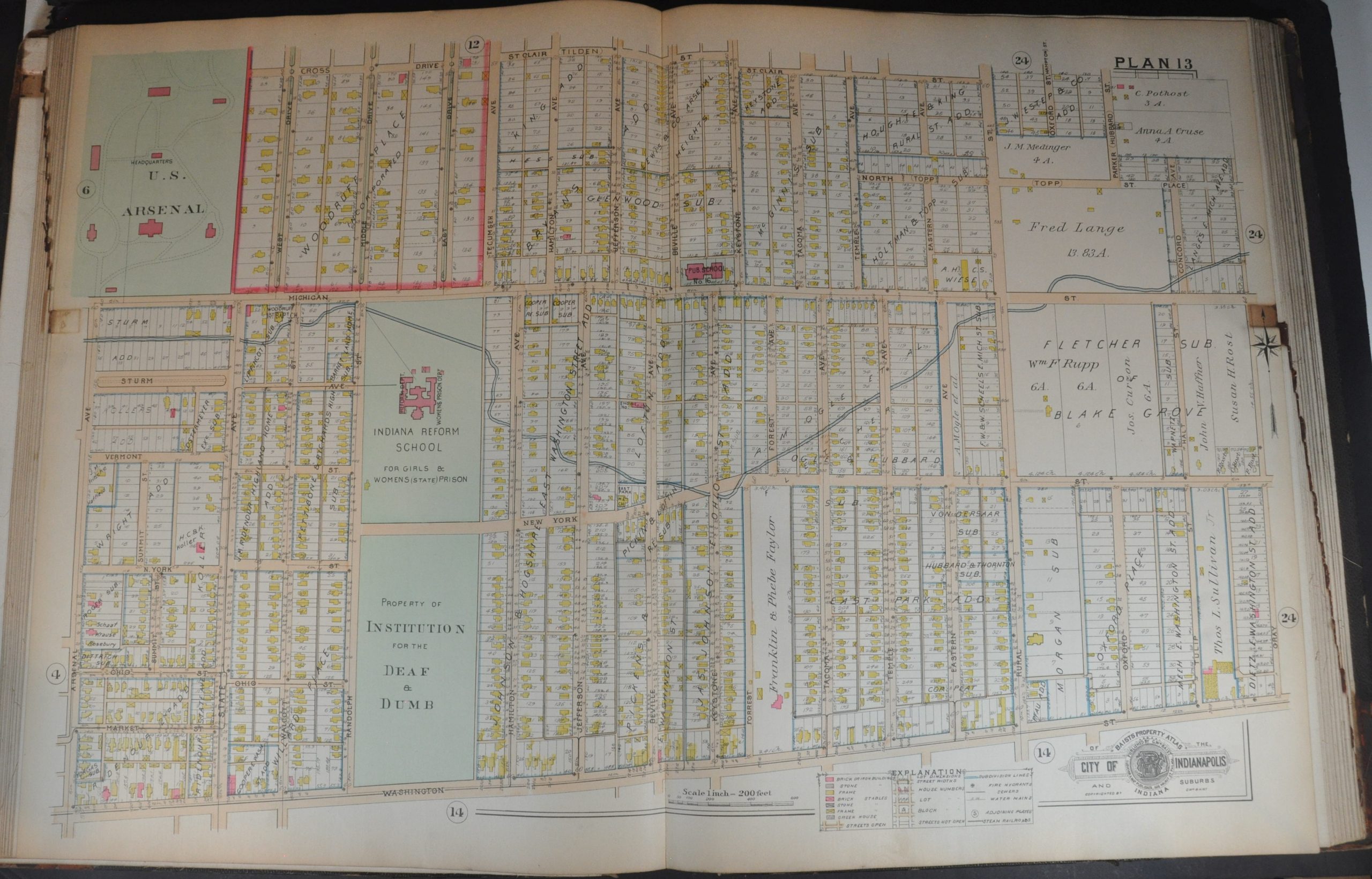 Baist's Property Atlas of the City of Indianapolis - Curtis Wright Maps