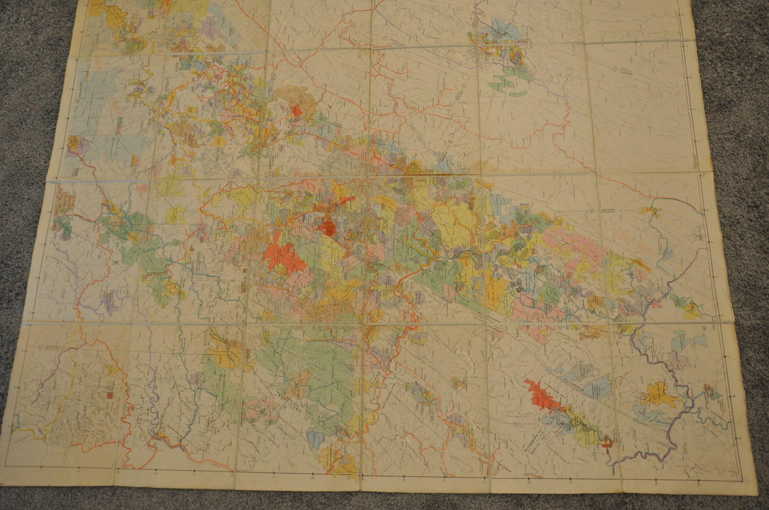 [Group of four large maps showing areas in the Pittsburgh Coal Seam ...