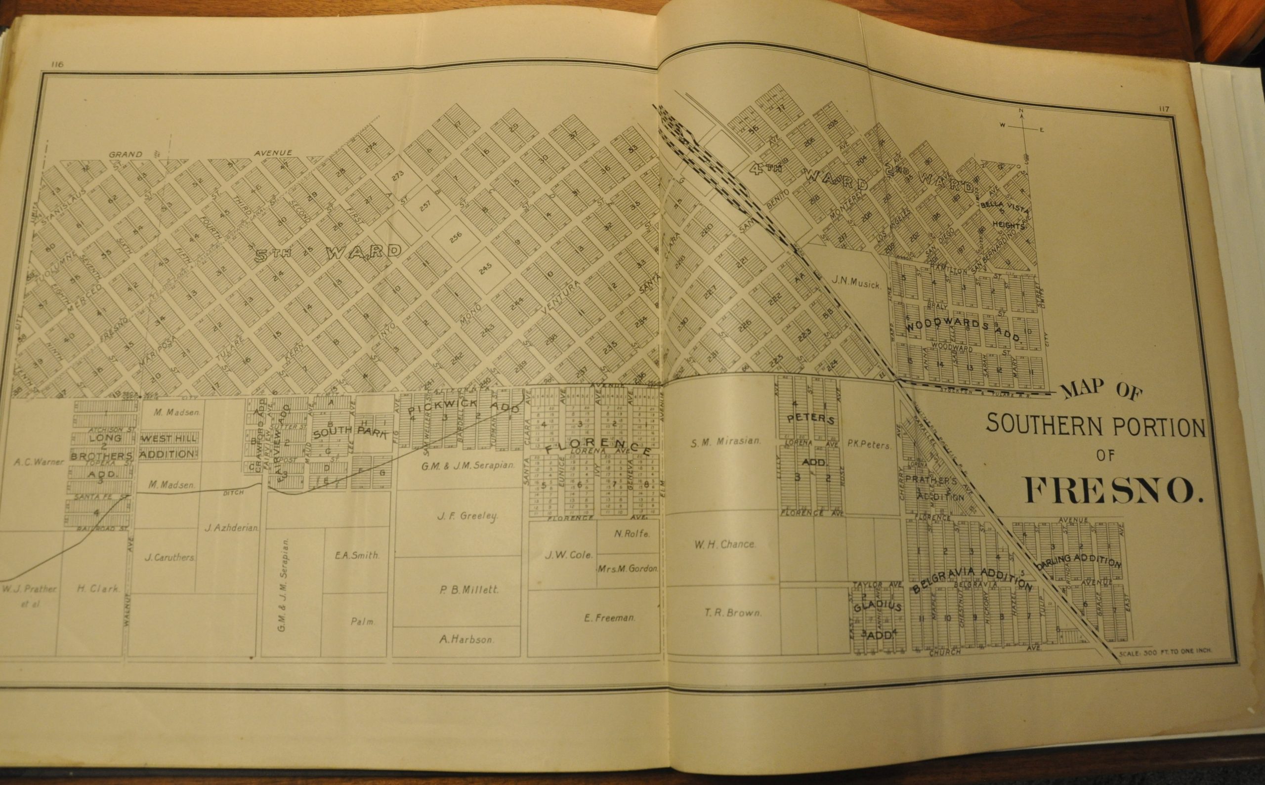 Official Historical Atlas Map of Fresno County - Curtis Wright Maps