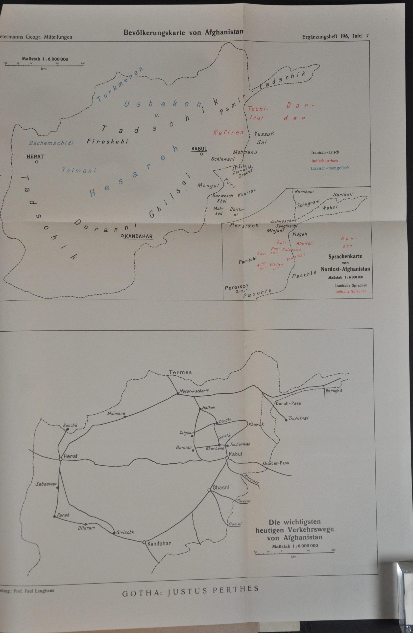 Afghanistan Eine Landeskunliche Studie - Curtis Wright Maps