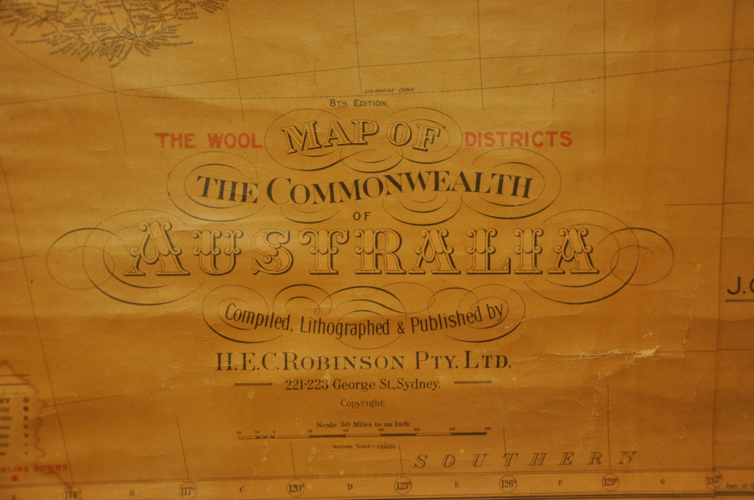 The Wool Districts Map of the Commonwealth of Australia - Curtis Wright ...