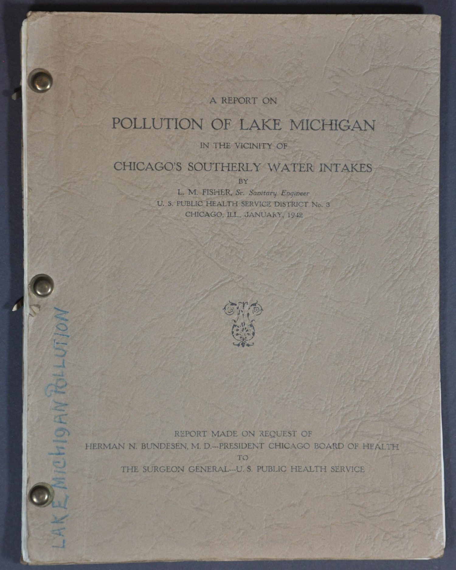 A Report on Pollution of Lake Michigan in the Vicinity of Chicago's ...