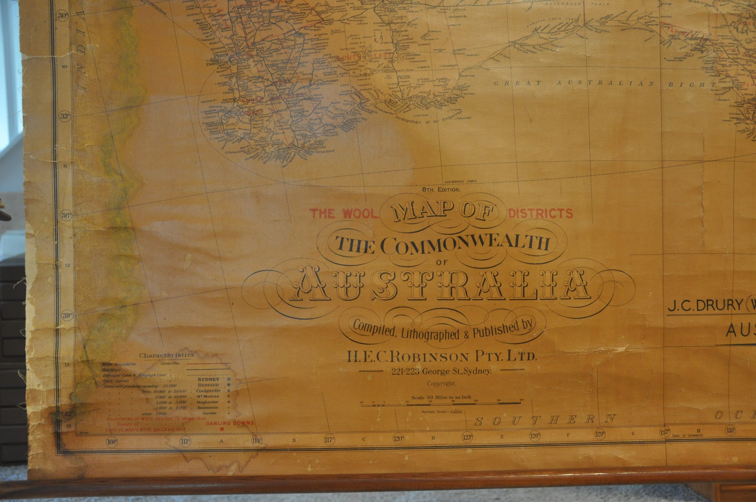 The Wool Districts Map of the Commonwealth of Australia - Curtis Wright ...
