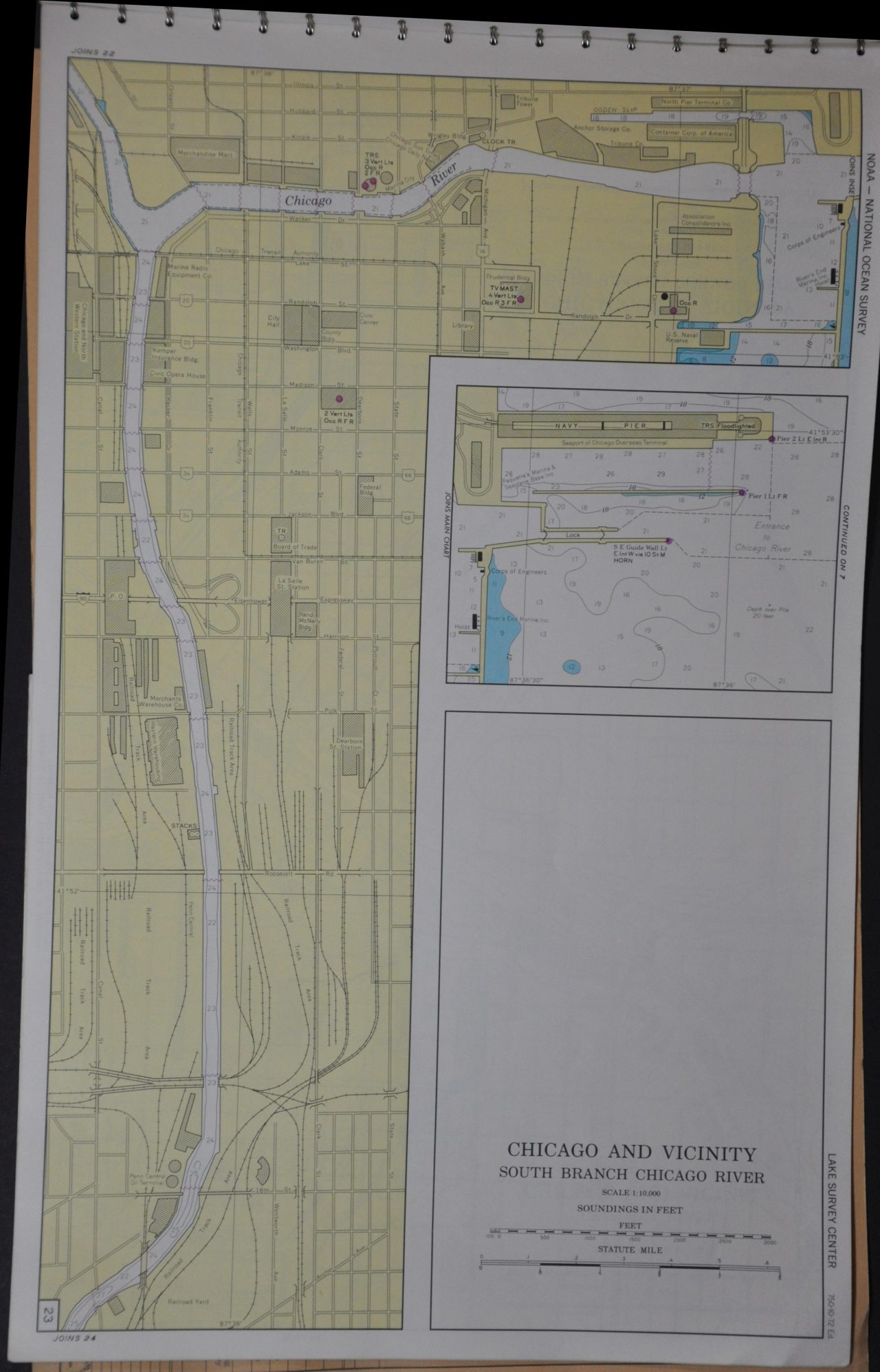 Lake Survey Center Recreational Craft Series Chart No. 750 Chicago and ...