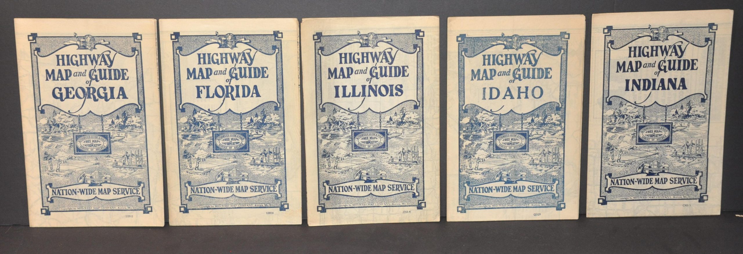 [Complete Set of Mid-West Map Company Road Maps] - Curtis Wright Maps