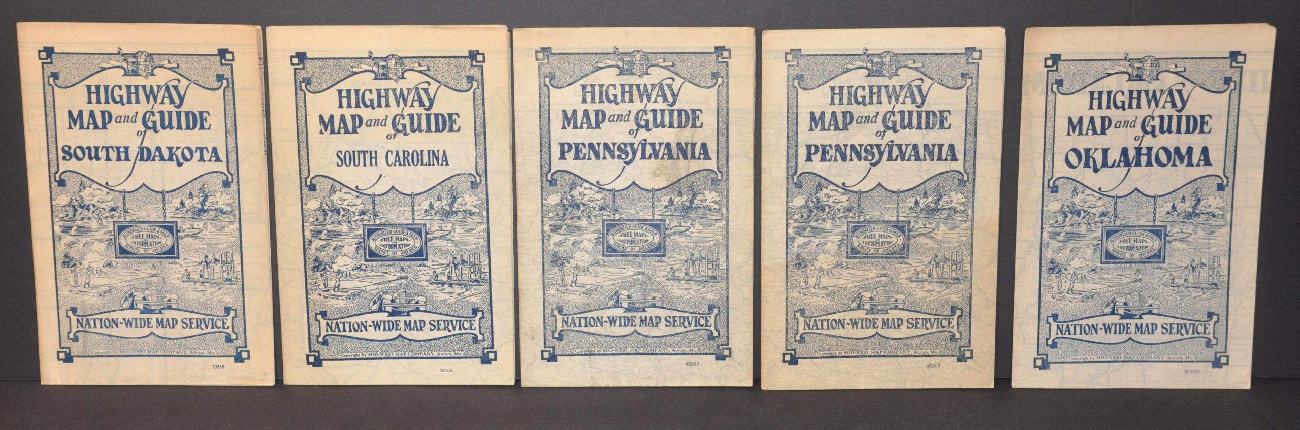 [Complete Set of Mid-West Map Company Road Maps] - Curtis Wright Maps