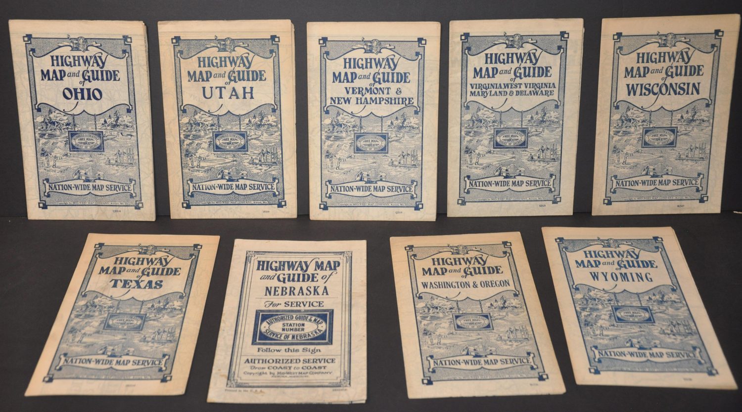 [Complete Set of Mid-West Map Company Road Maps] - Curtis Wright Maps