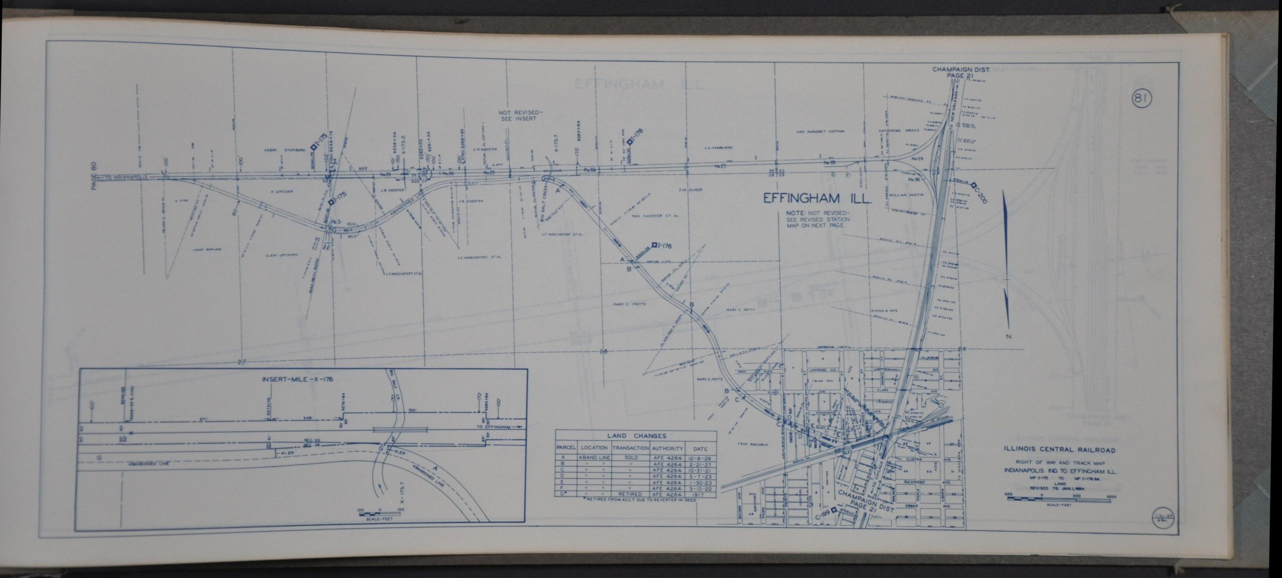 Illinois Central Railroad Condensed Maps Indianapolis District ...