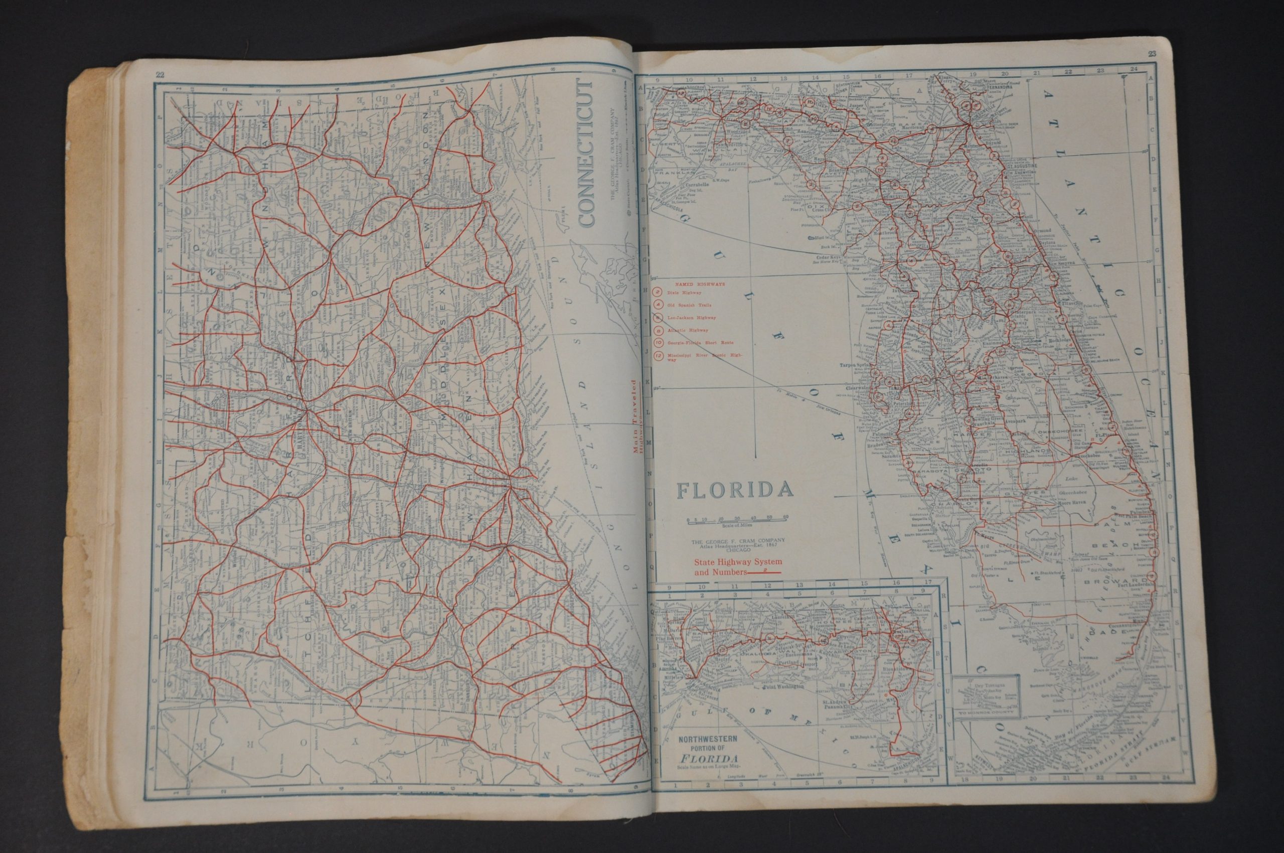 Auto Trails and Commercial Survey of the United States - Curtis Wright Maps