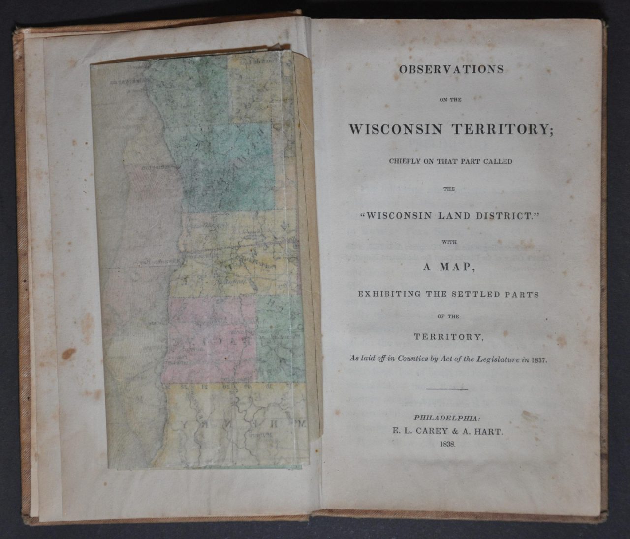 Map of the Settled Part of Wisconsin Territory [with] Observations on ...