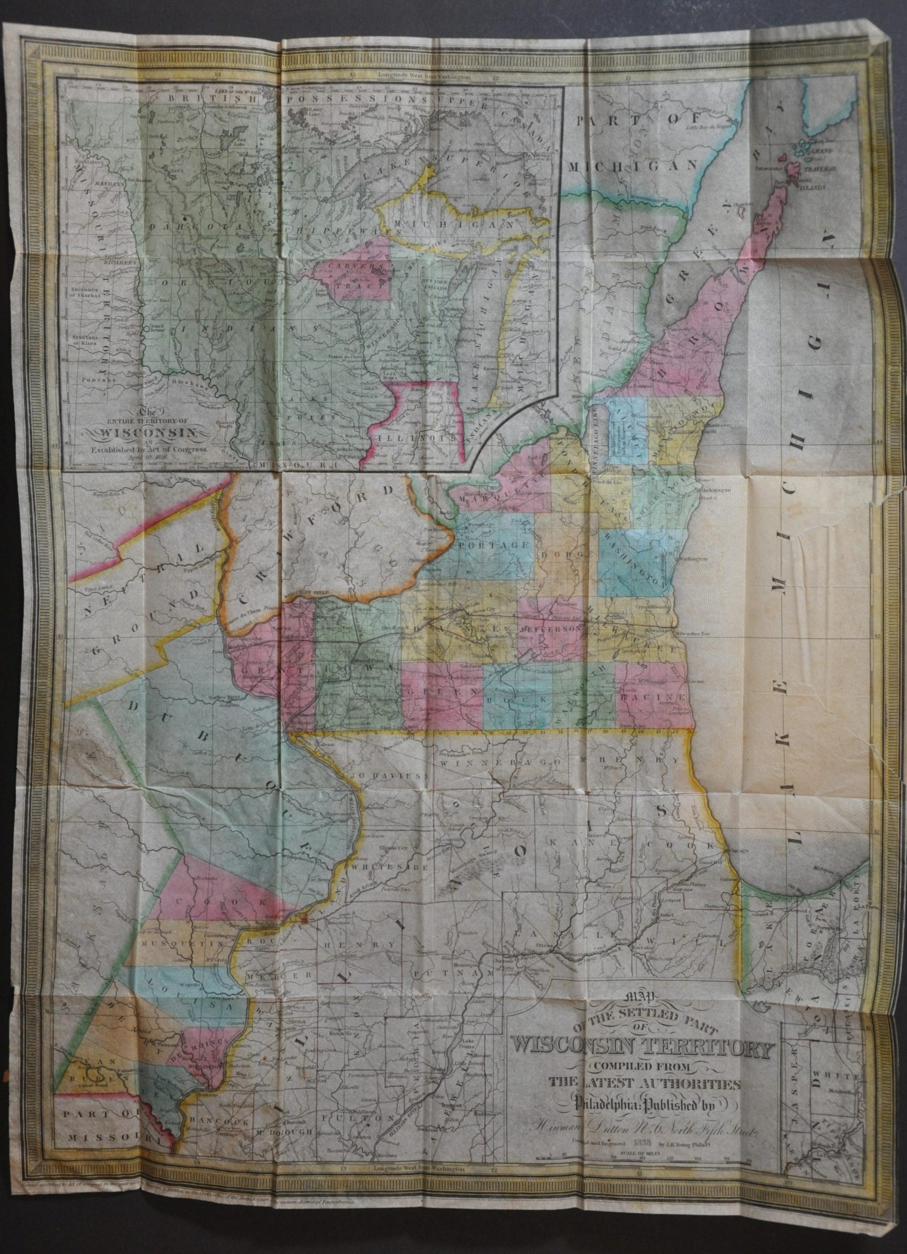 Map of the Settled Part of Wisconsin Territory [with] Observations on ...