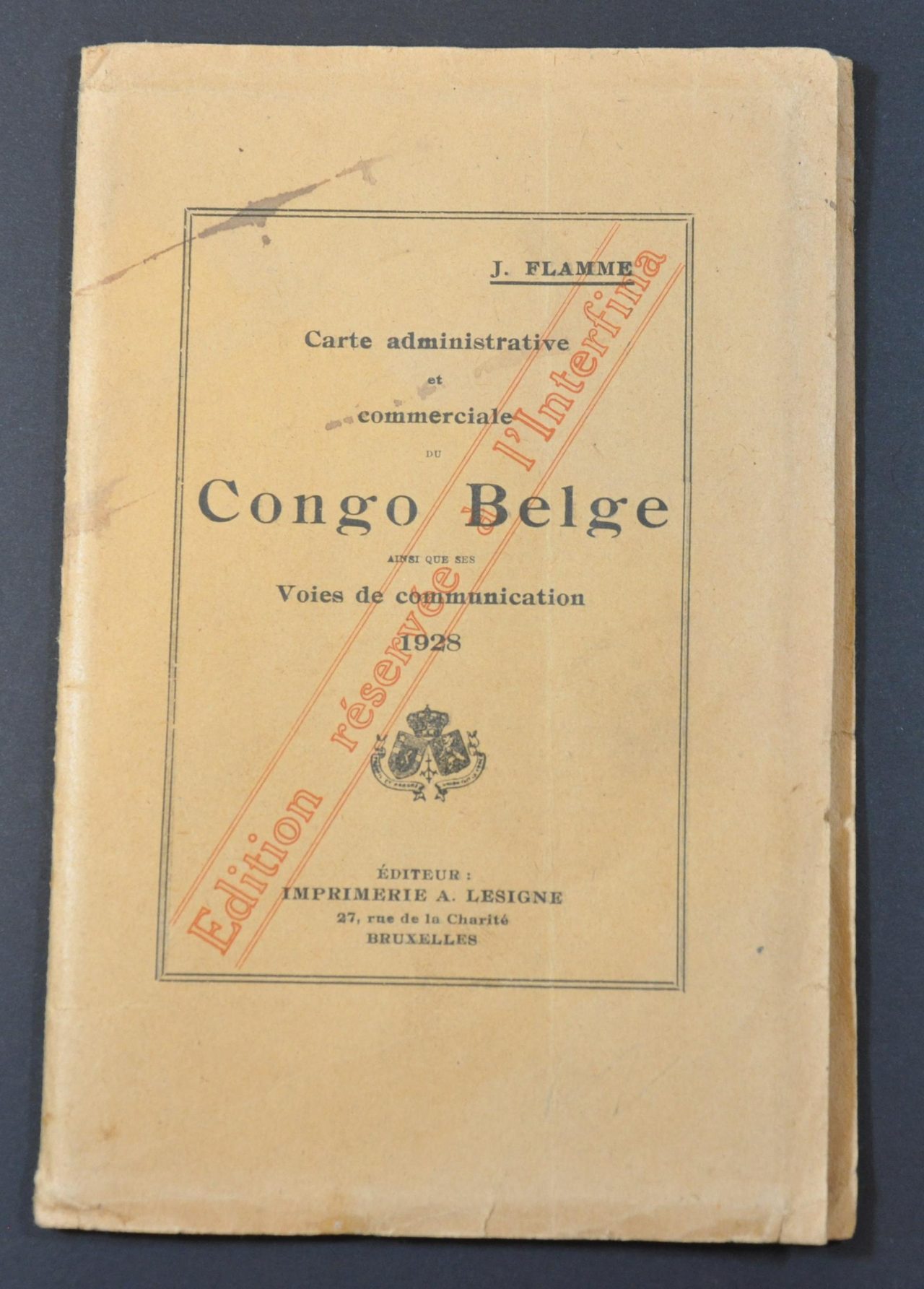 Carte Administrative Du Congo Belge et Ses Vois de Communication ...