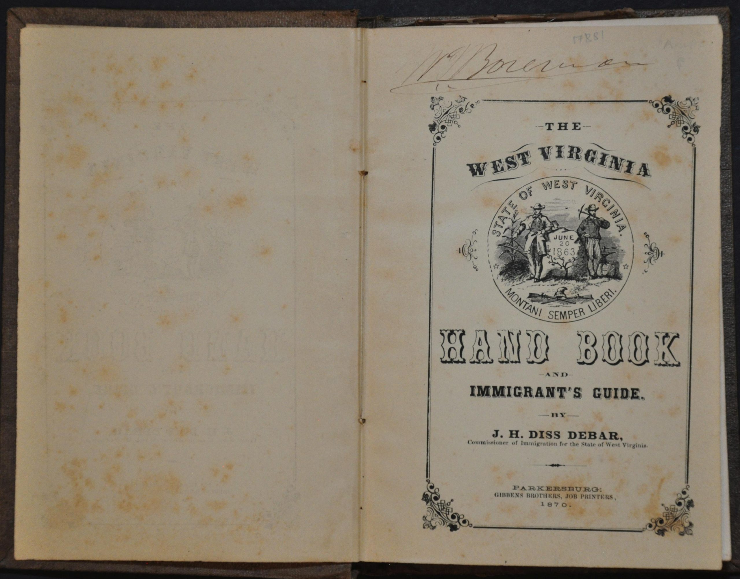 The West Virginia Hand Book and Immigrant's Guide - Curtis Wright Maps