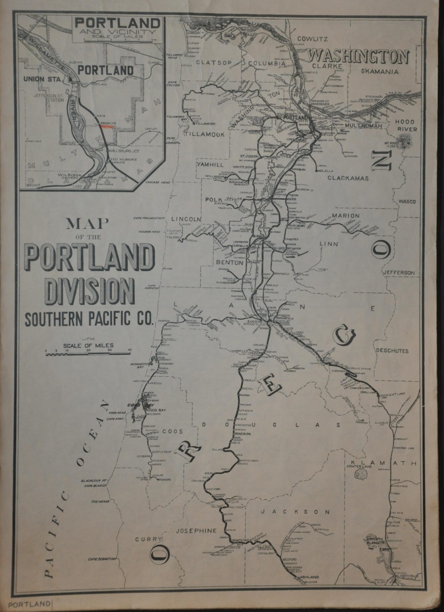 Southern Pacific Lines Division Maps - Curtis Wright Maps