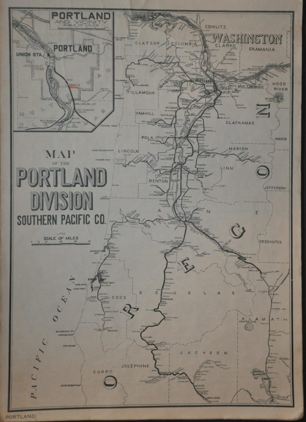 Southern Pacific Lines Division Maps - Curtis Wright Maps