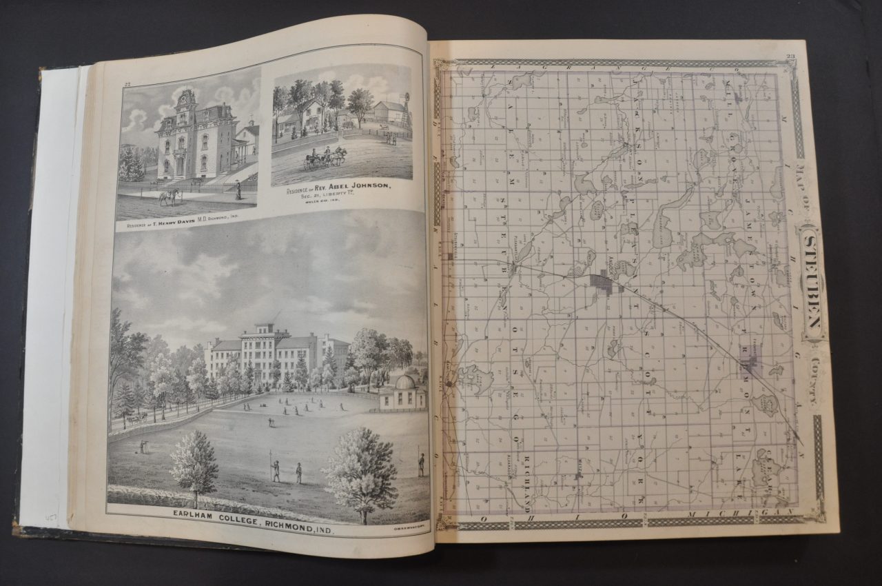 Illustrated Historical Atlas of the State of Indiana - Curtis Wright Maps