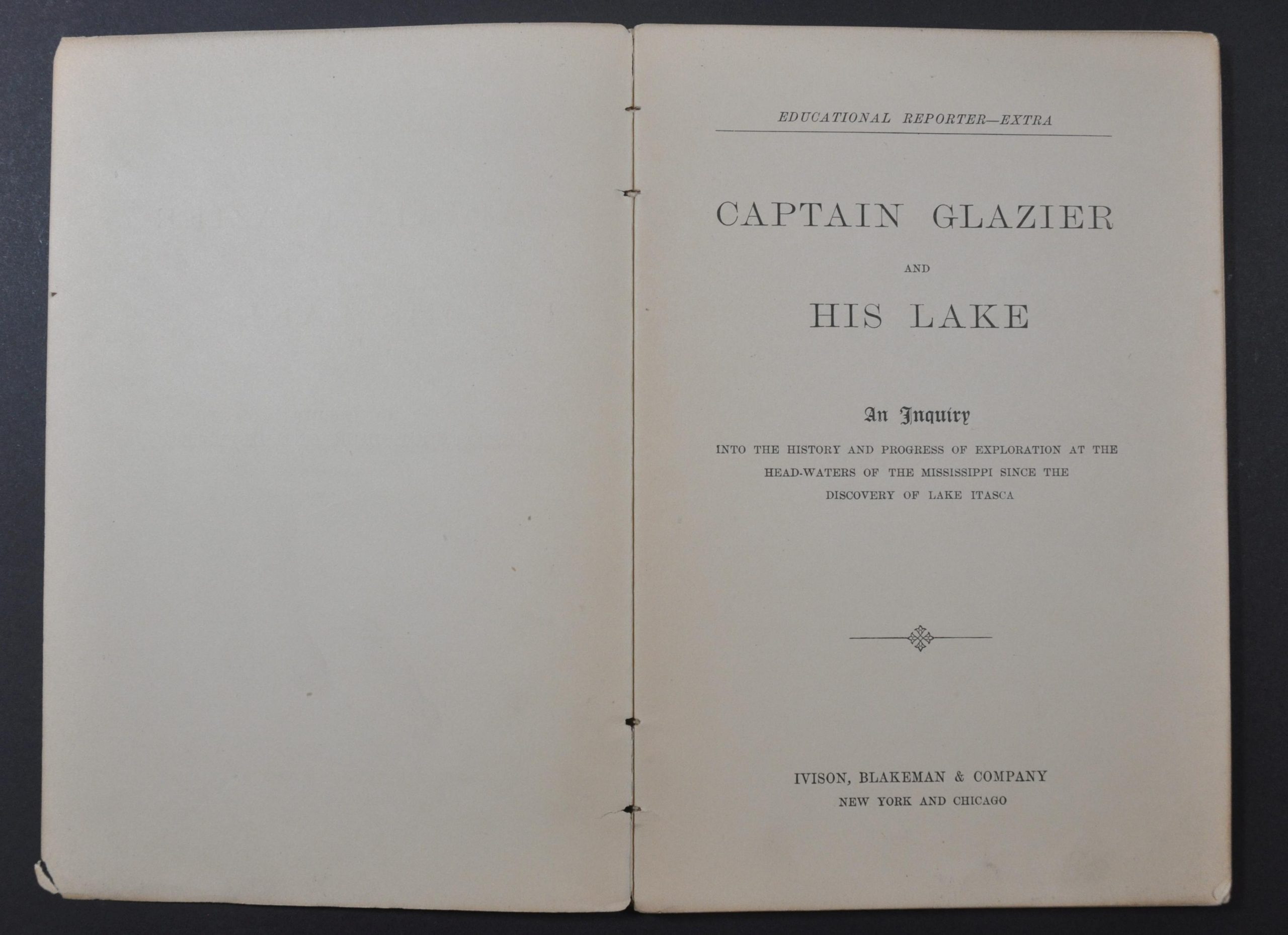 Captain Glazier and His Lake - Curtis Wright Maps