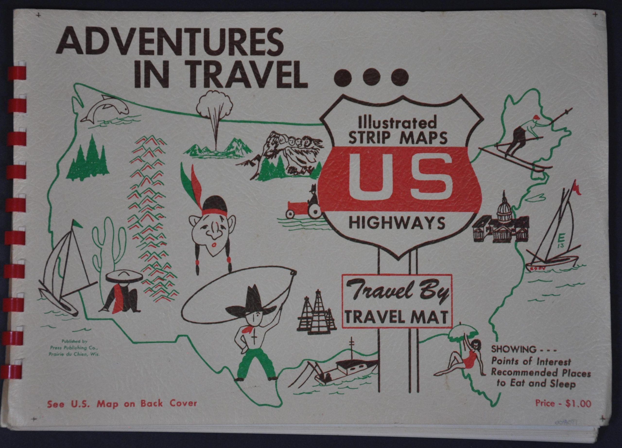 Adventures in Travel...Illustrated Strip Maps US Highways Travel by ...