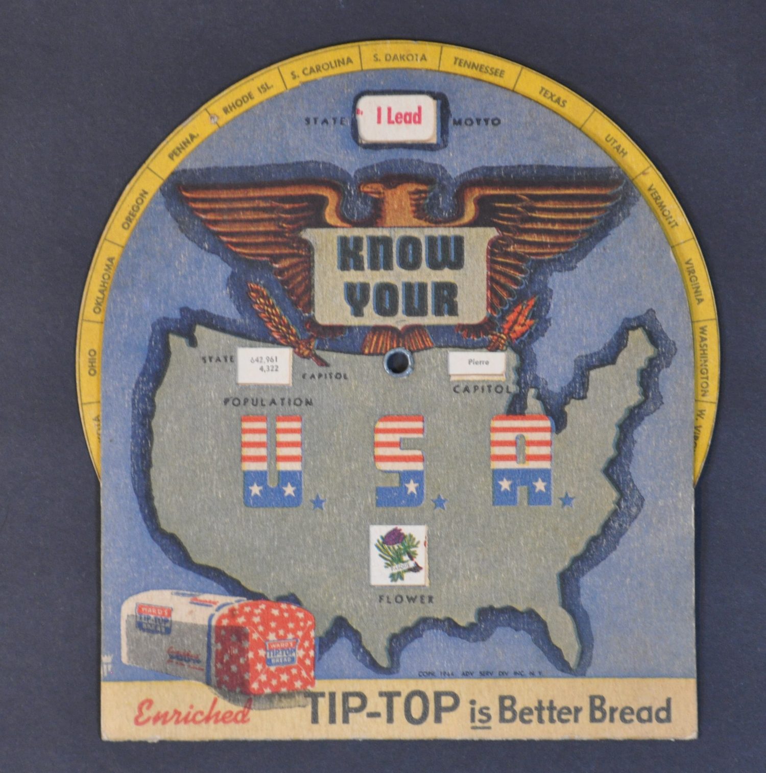 KNOW YOUR U.S.A. [WWII Volvelle] - Curtis Wright Maps