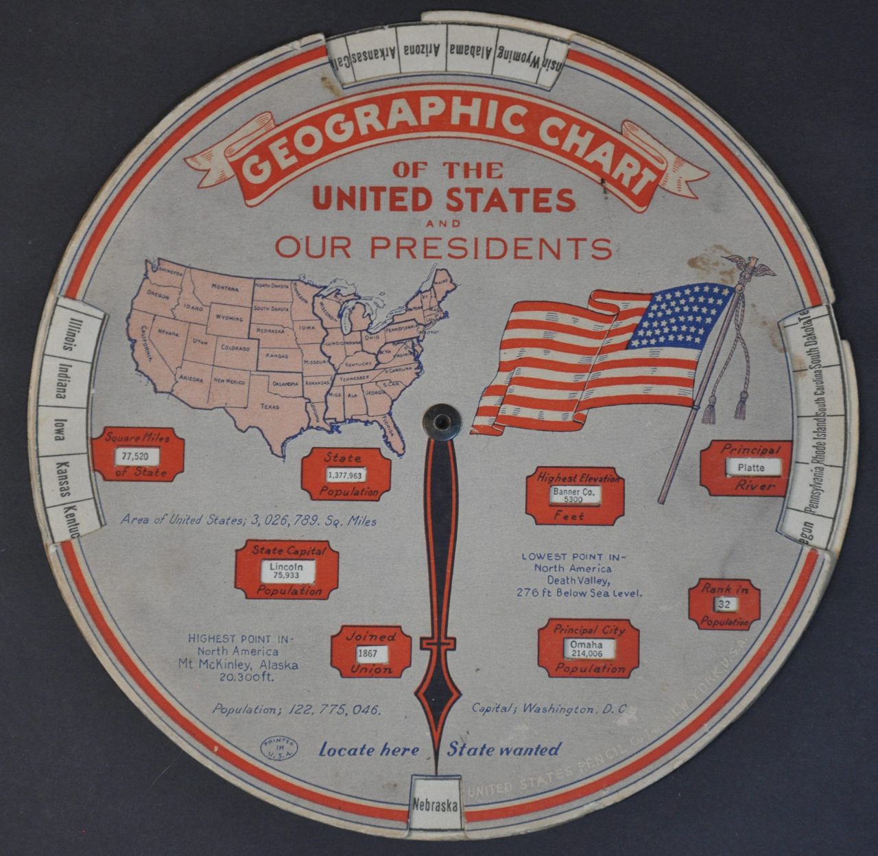Geographic Chart of The United States and Our Presidents - Curtis ...