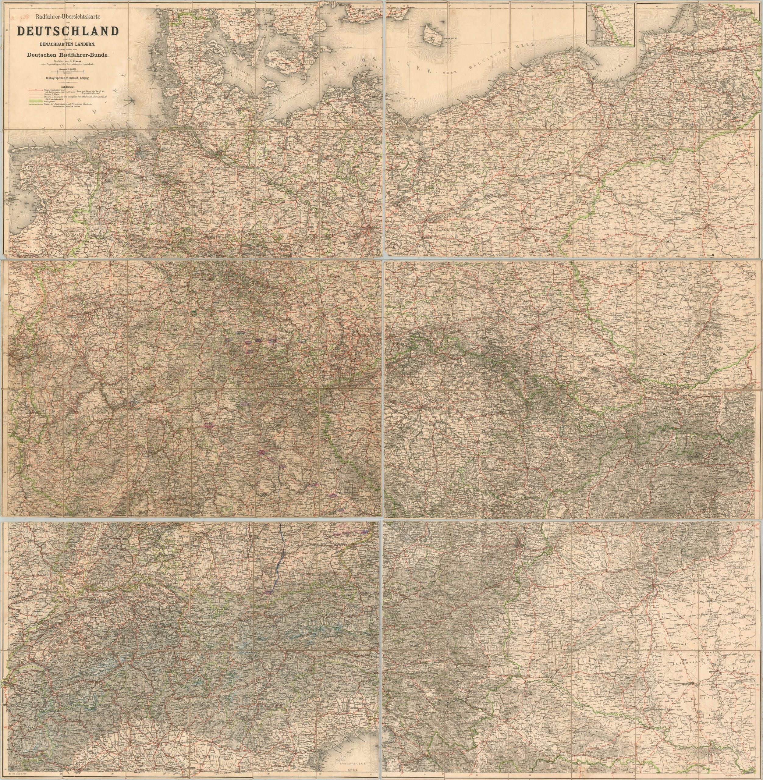 Radfaher-Ubersichtskarte von Deutschland und den Benachbarten Landern ...