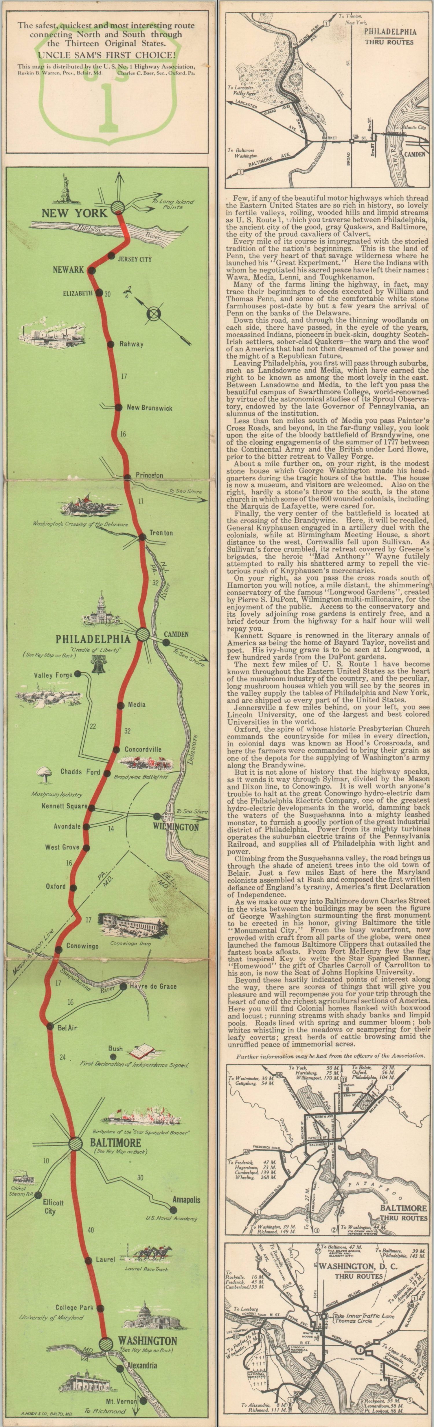 [U.S. Highway 1 Strip Map] - Curtis Wright Maps