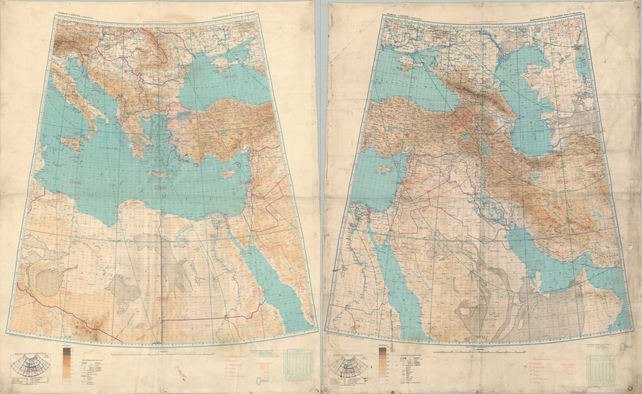 [German Luftwaffe Map - Europe] - Curtis Wright Maps