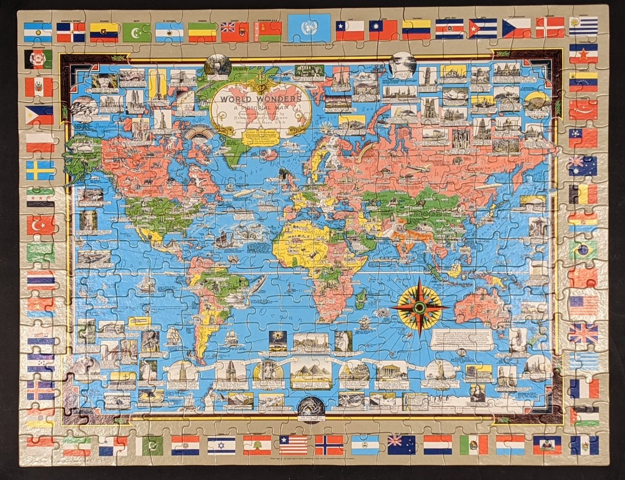 World Wonders A Pictorial Map - Curtis Wright Maps