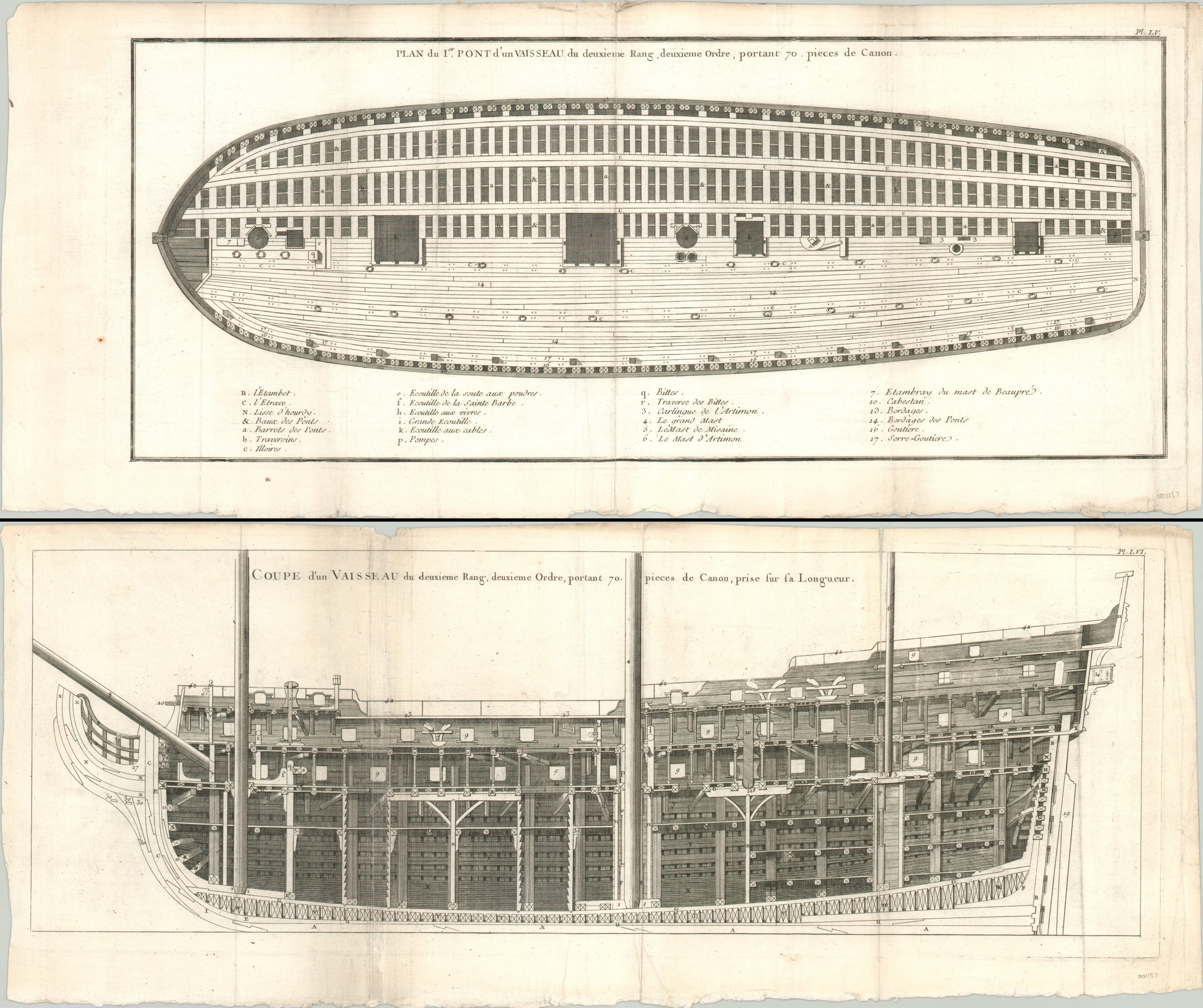 [Cross Sections of a French Ship] | Curtis Wright Maps