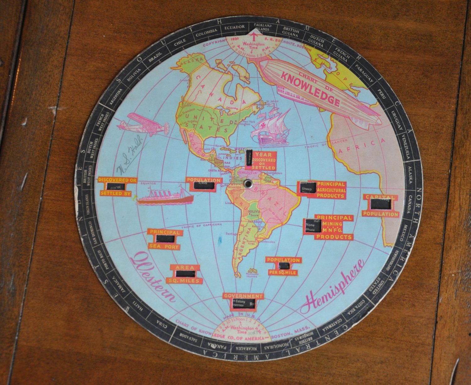 Chart of Knowledge - Western Hemisphere - Curtis Wright Maps