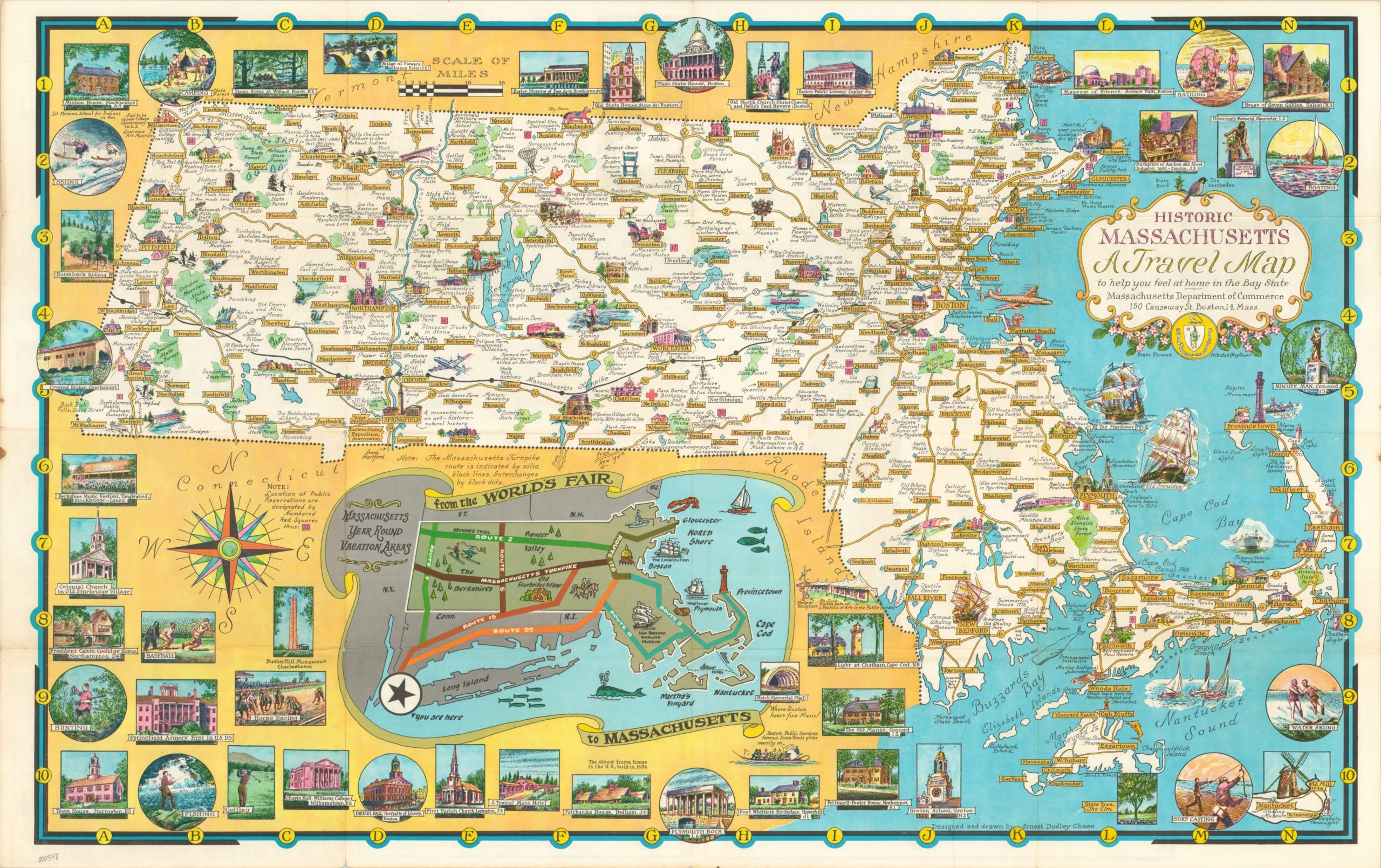 Historic Massachusetts: A Travel Map | Curtis Wright Maps
