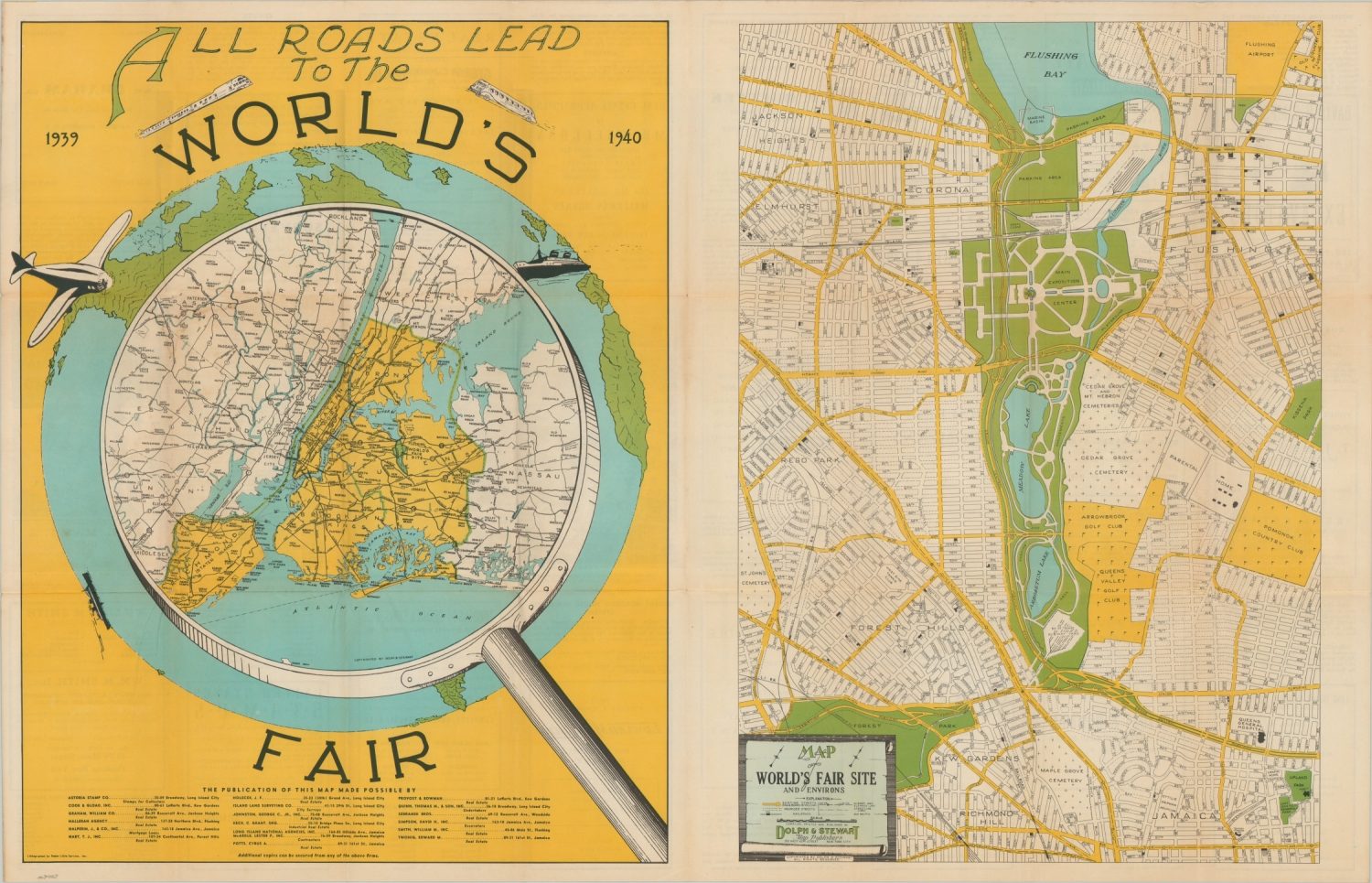 Map of the World's Fair Site and Environs with 20 Mile Radius Map ...