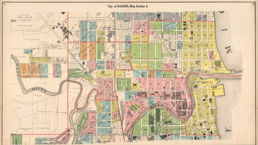 Map of the City of Racine | Curtis Wright Maps