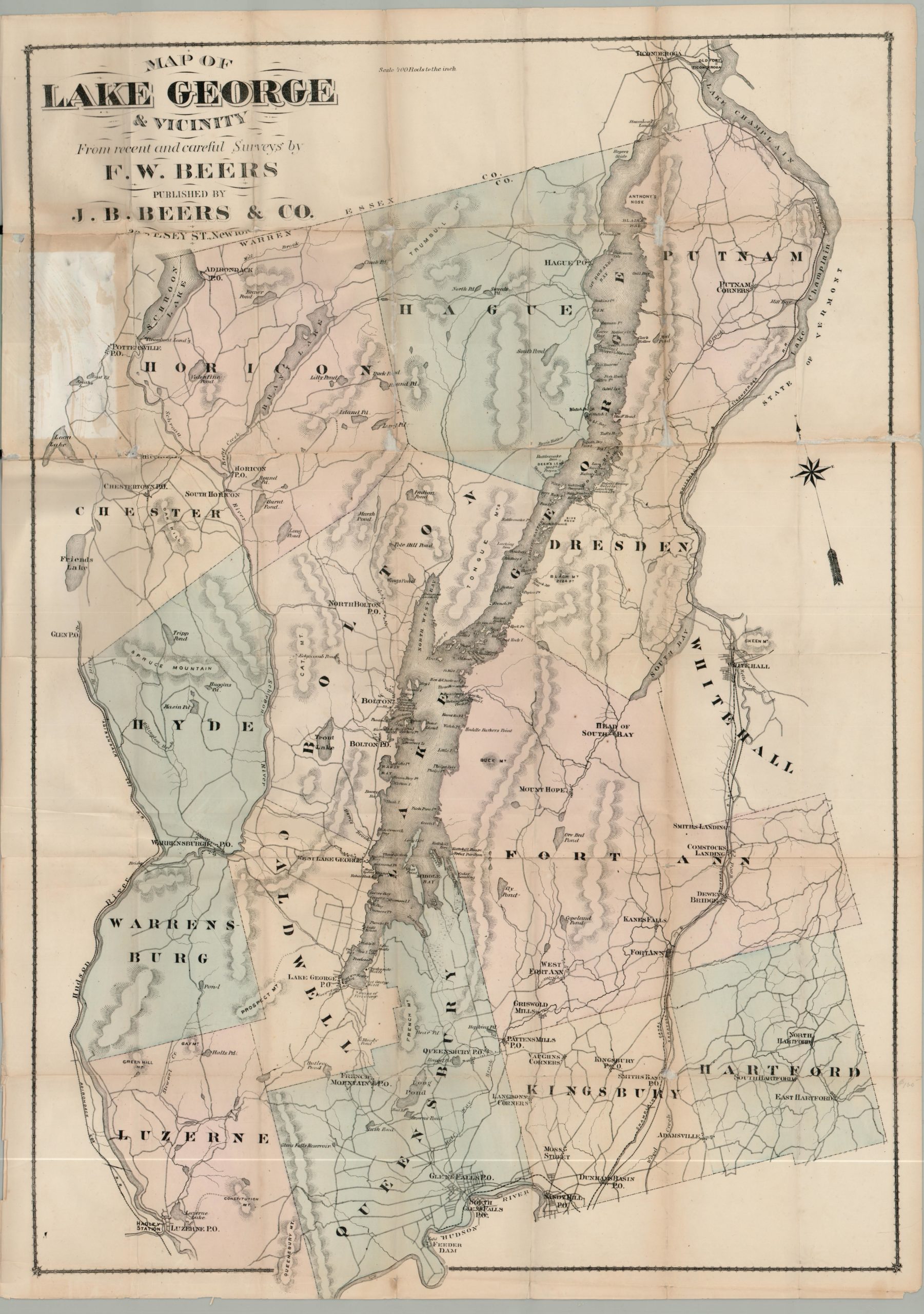 Map of Lake George & Vicinity - Curtis Wright Maps