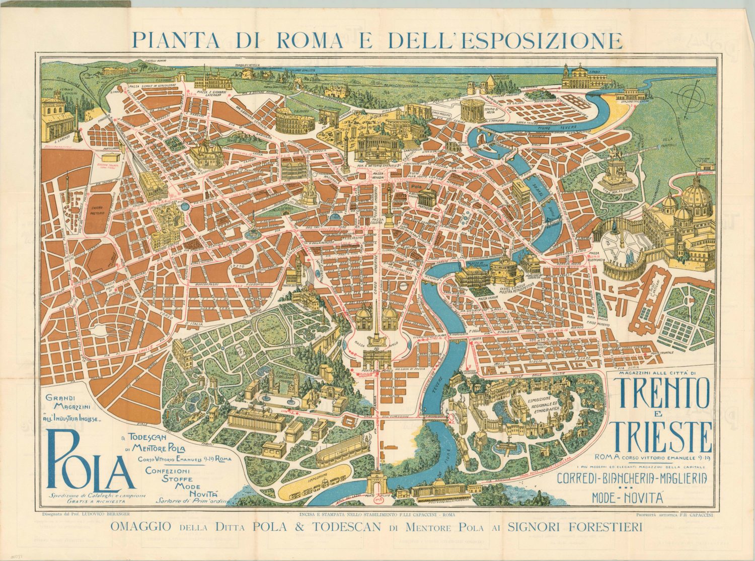 Pianta Di Roma e Dell’Esposizione | Curtis Wright Maps