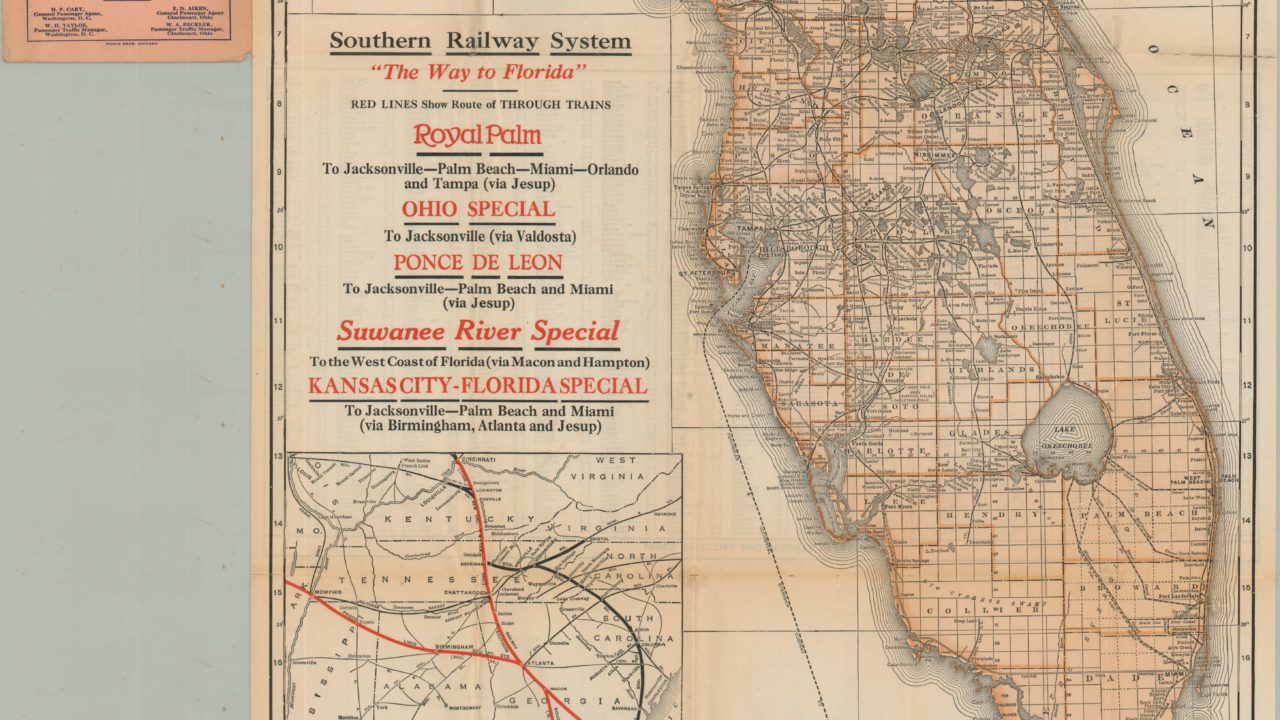Southern Railway System “The Way to Florida” | Curtis Wright Maps