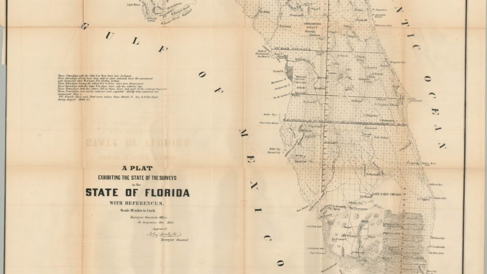 A Plat Exhibiting the State of the Surveys in the State of Florida With ...