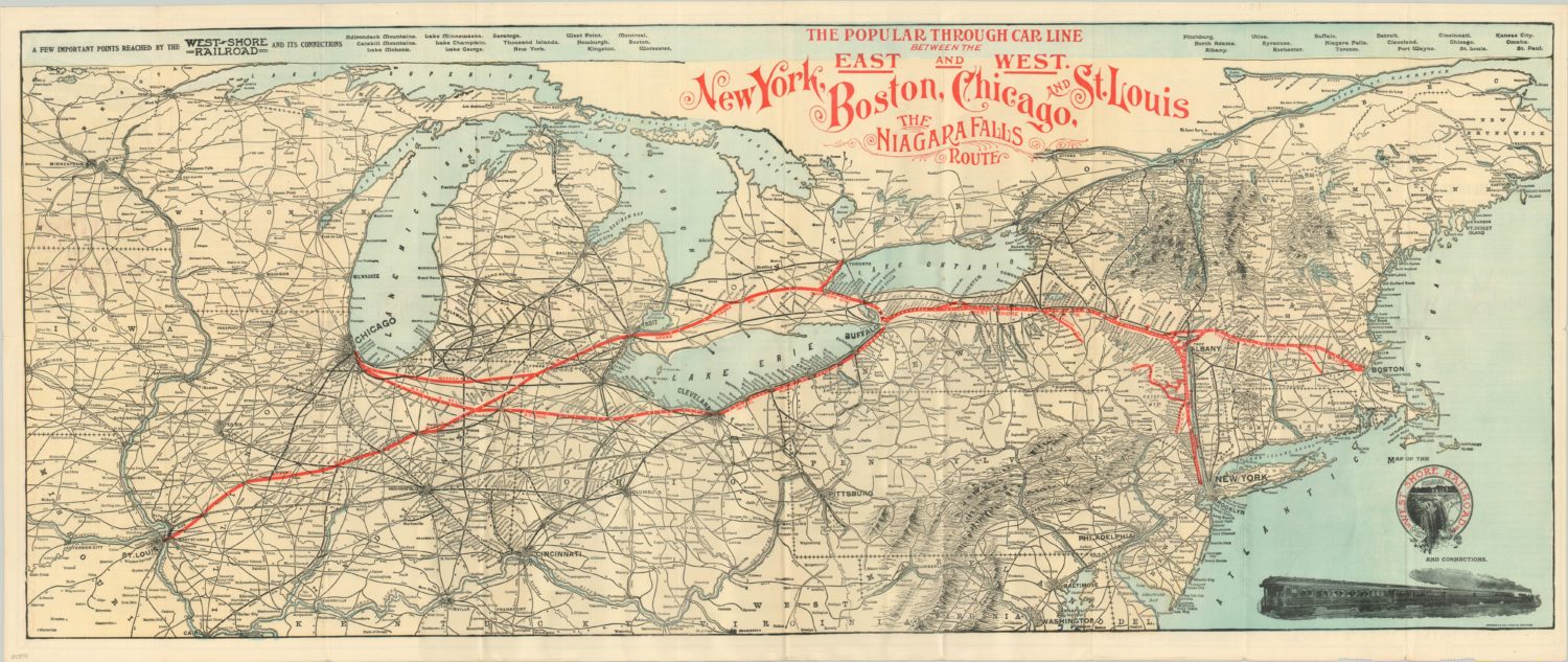 West Shore Railroad and Connections | Curtis Wright Maps