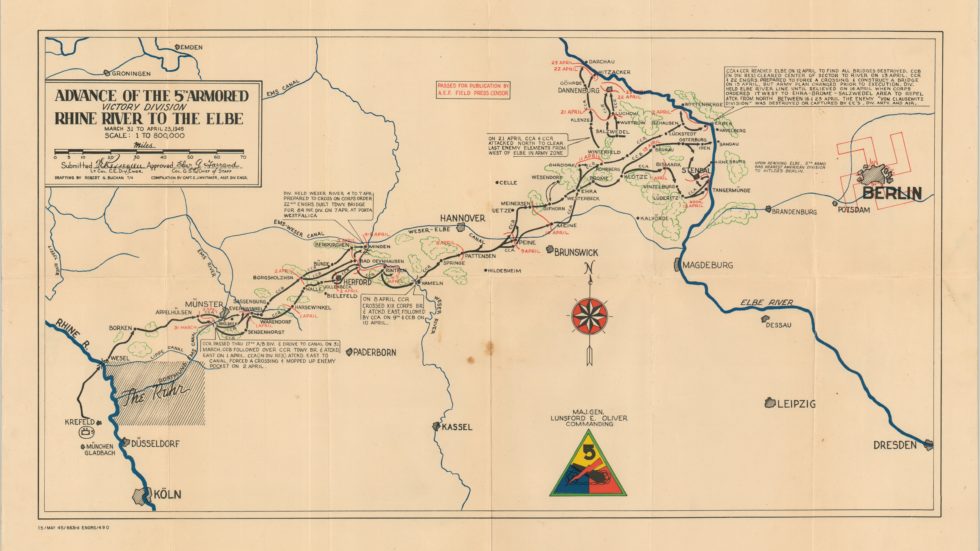 Campaign maps of the 5th Armored Division (The Victory Division) during ...