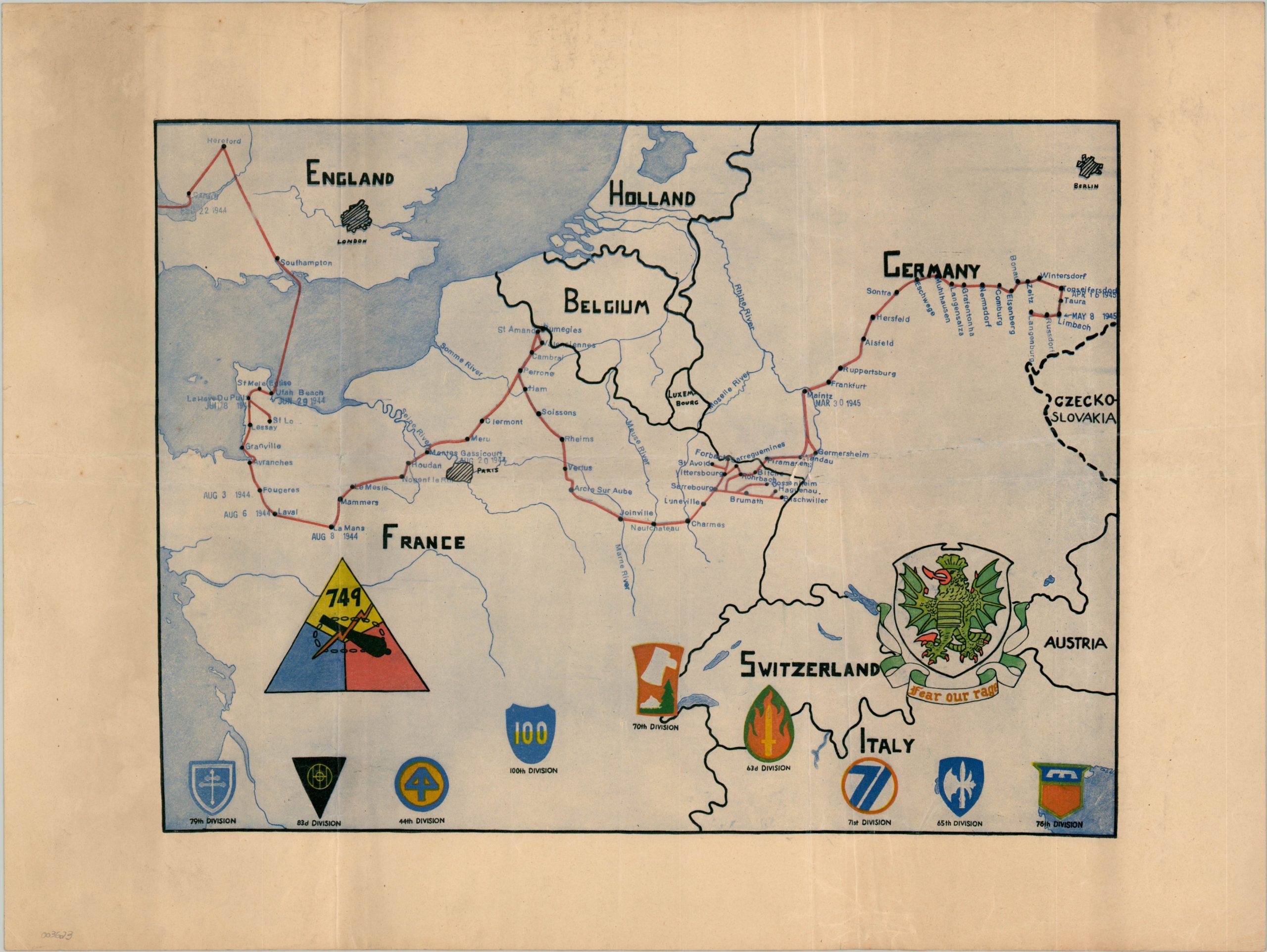 749th Tank Battalion Fear Our Rage - Curtis Wright Maps