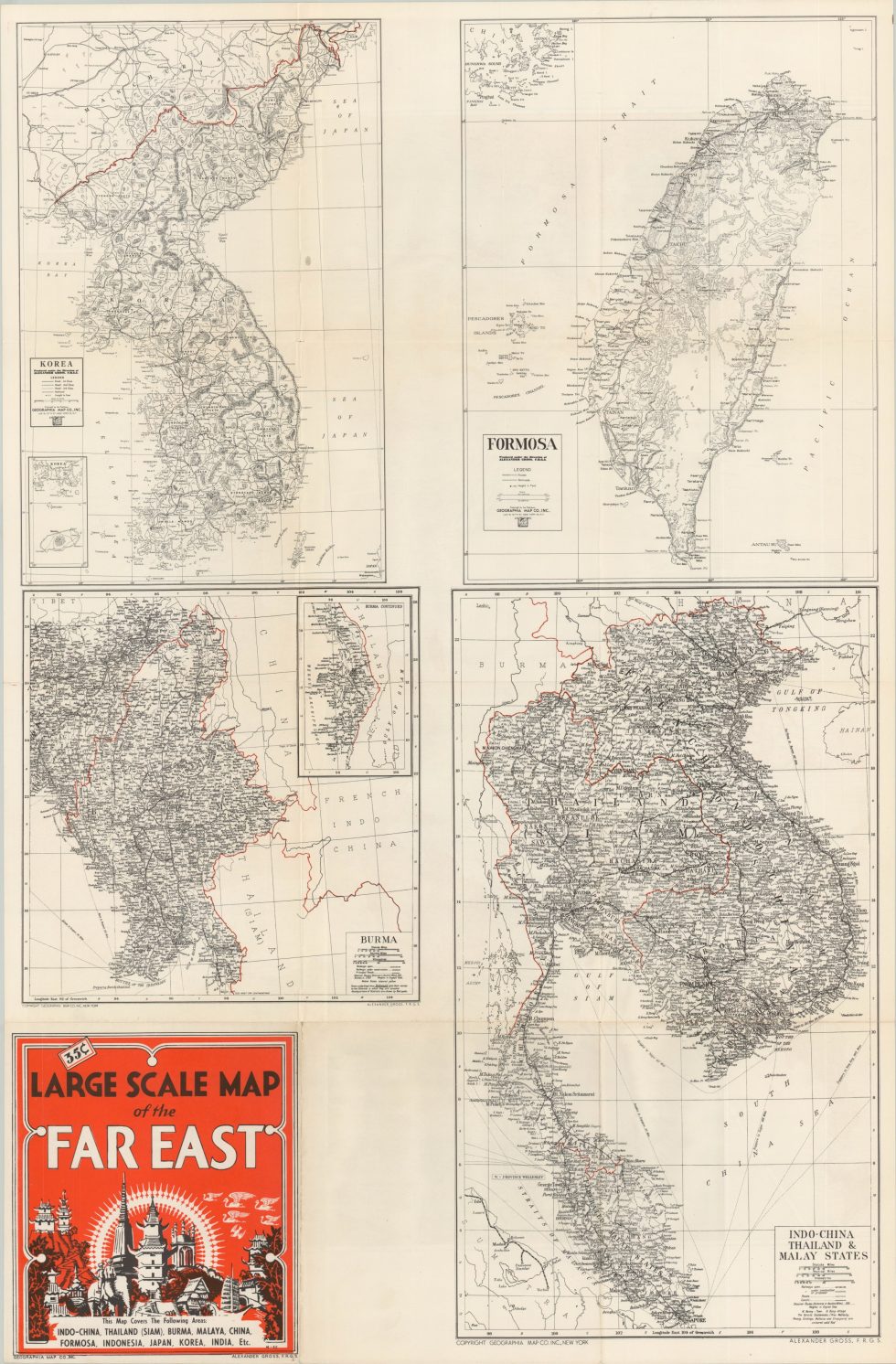 Large Scale Map of the Far East - Curtis Wright Maps