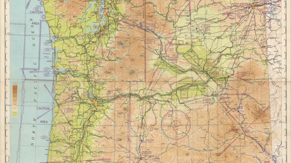 AAF Aeronautical Chart – Columbia River | Curtis Wright Maps