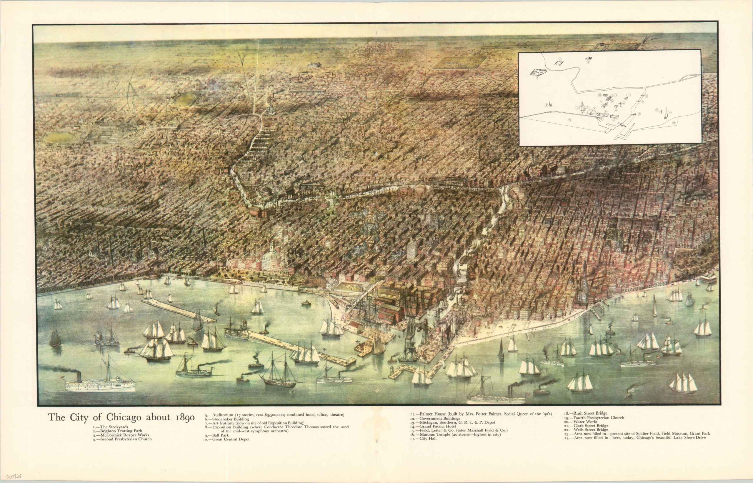 The City of Chicago About 1890 | Curtis Wright Maps