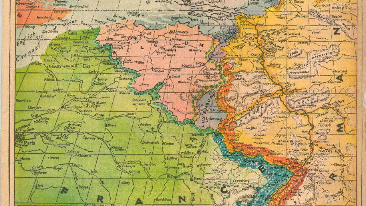 A New Color Map of the Western Front Showing the Famous Maginot and ...