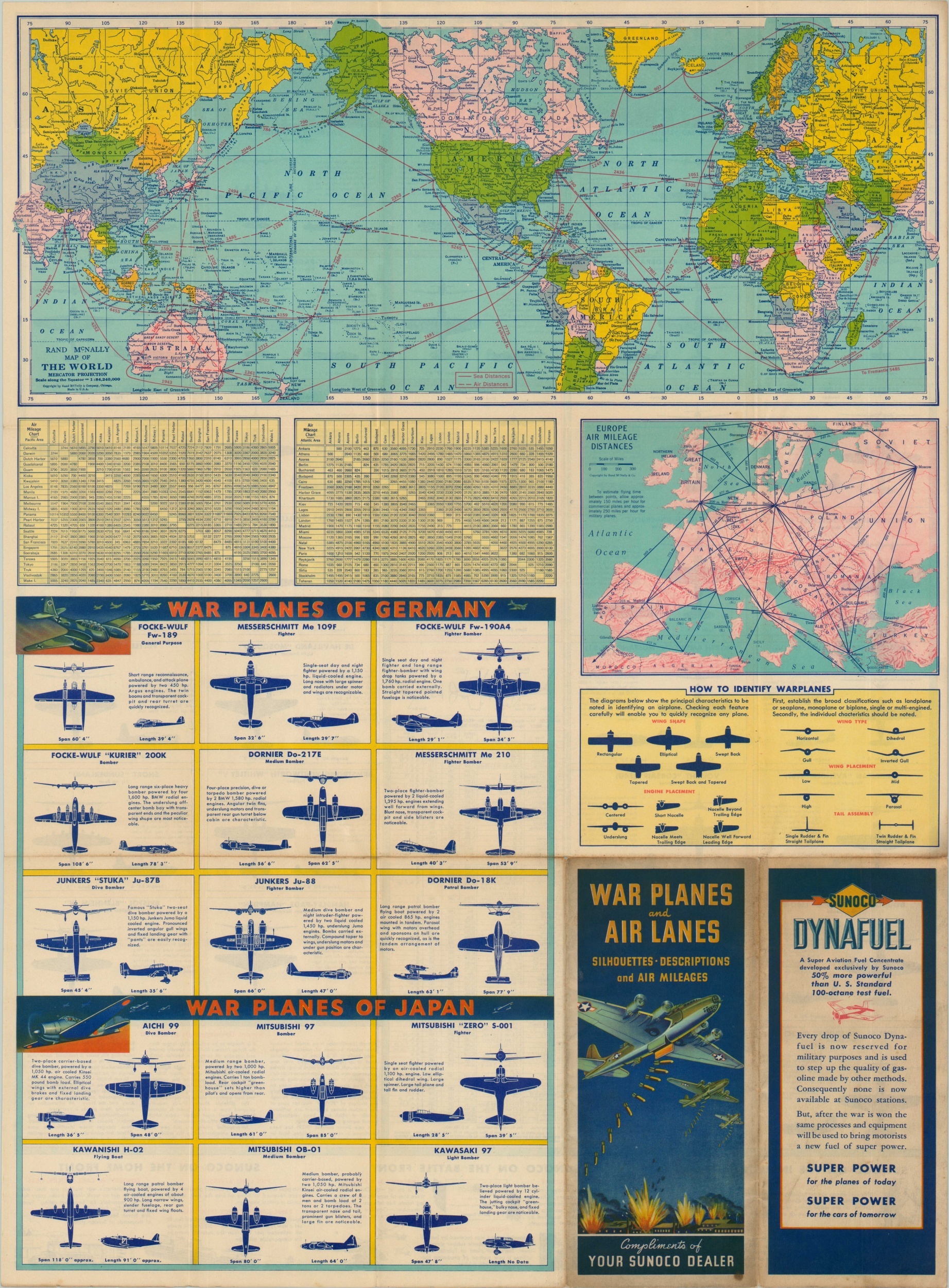 War Planes and Air Lanes - Curtis Wright Maps
