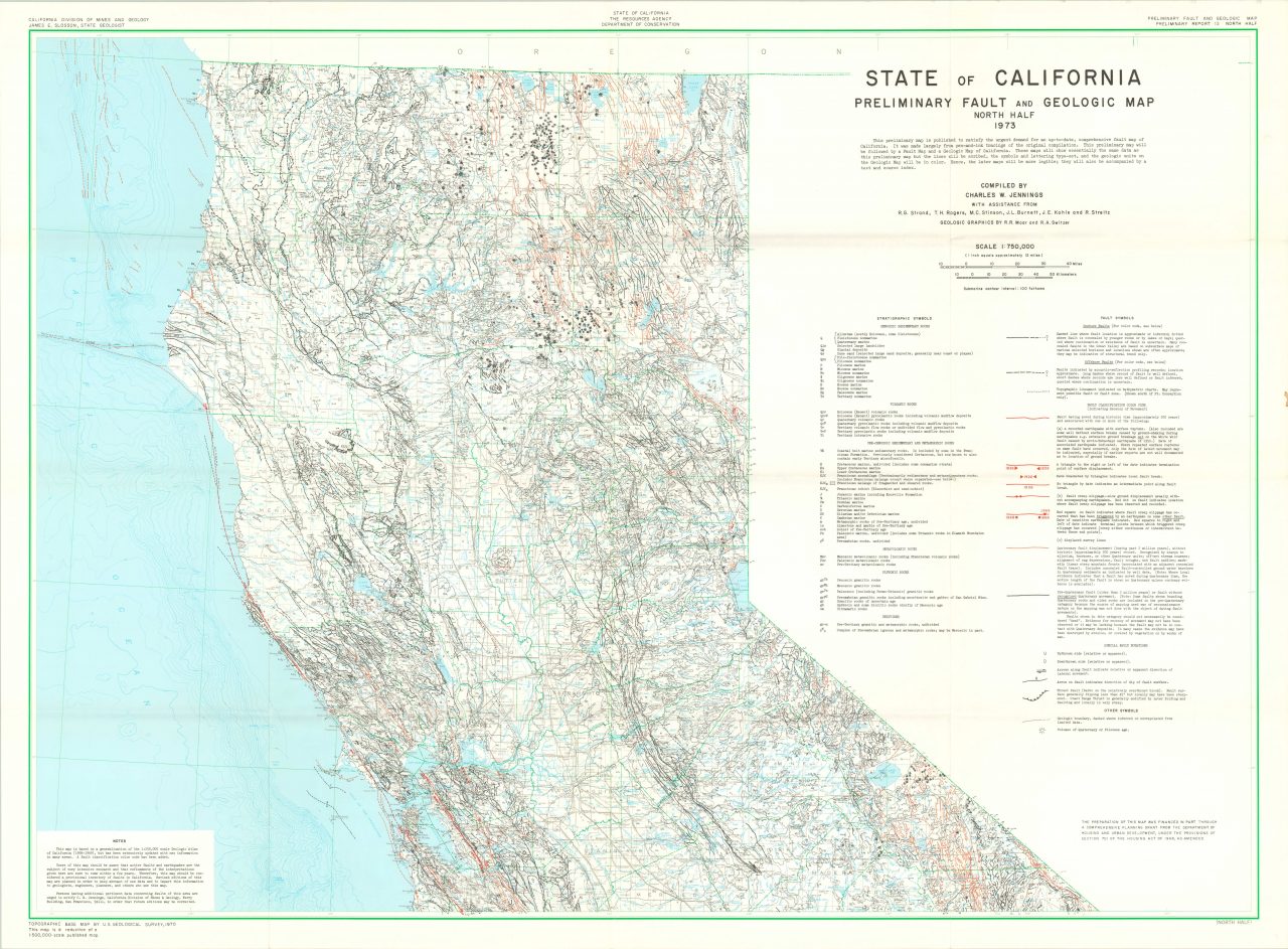 State of California Preliminary Fault and Geologic Map | Curtis Wright Maps